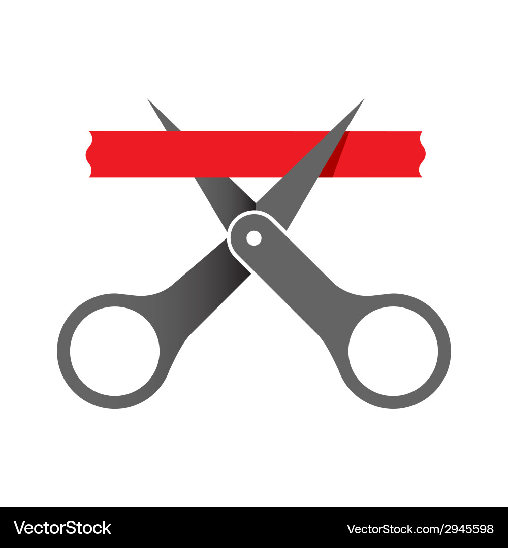 Scissors with ribbon Royalty Free Vector Image
