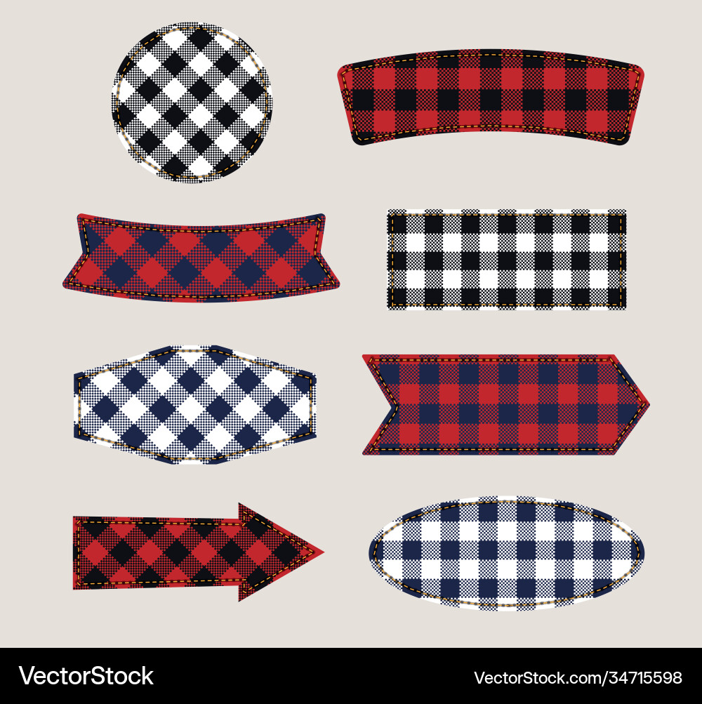 Textile labels tags fabric texture isolated Vector Image
