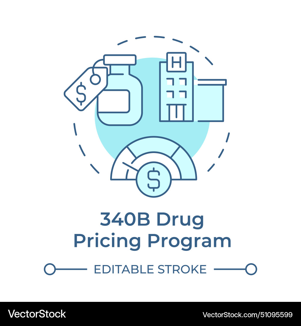 340b drug pricing program soft blue concept icon Vector Image
