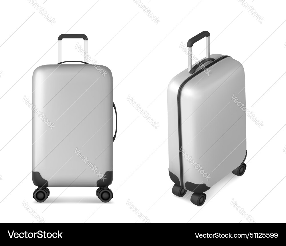 3d realistic isolated travel suitcase bag Vector Image