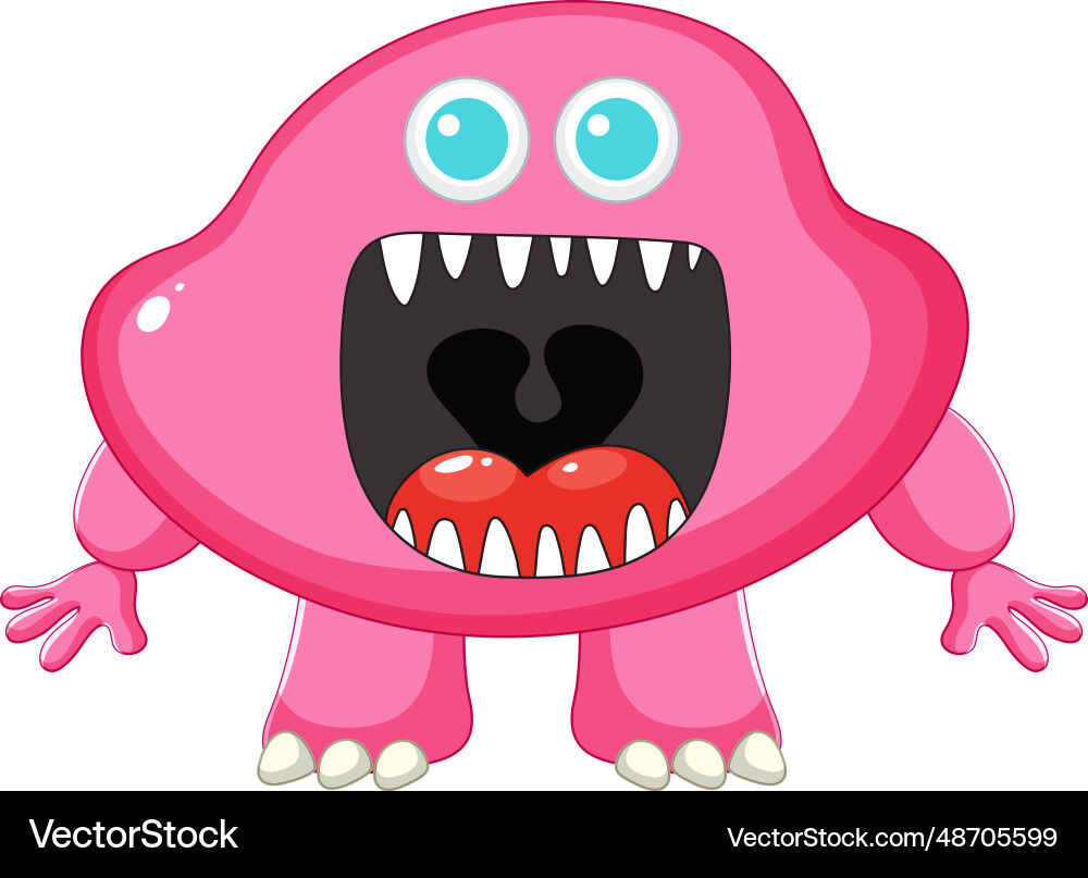 Alien monster cartoon character with open mouth Vector Image