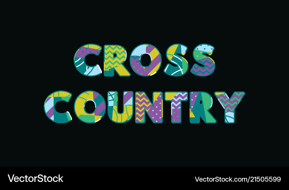 Cross country concept word art Royalty Free Vector Image