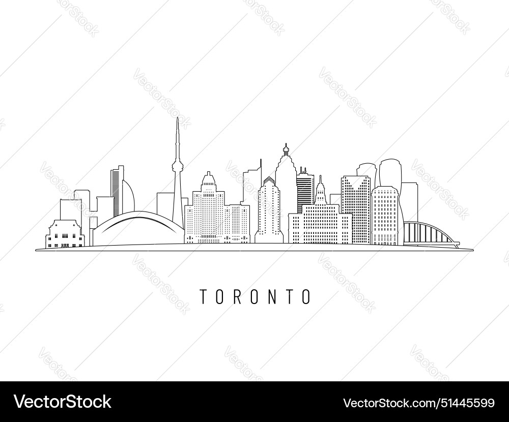 Detailed toronto skyline Royalty Free Vector Image