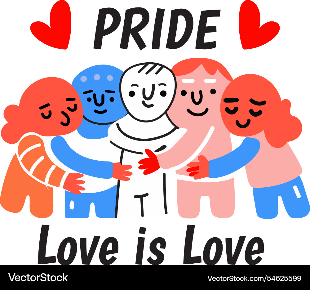 Group hug Royalty Free Vector Image - VectorStock