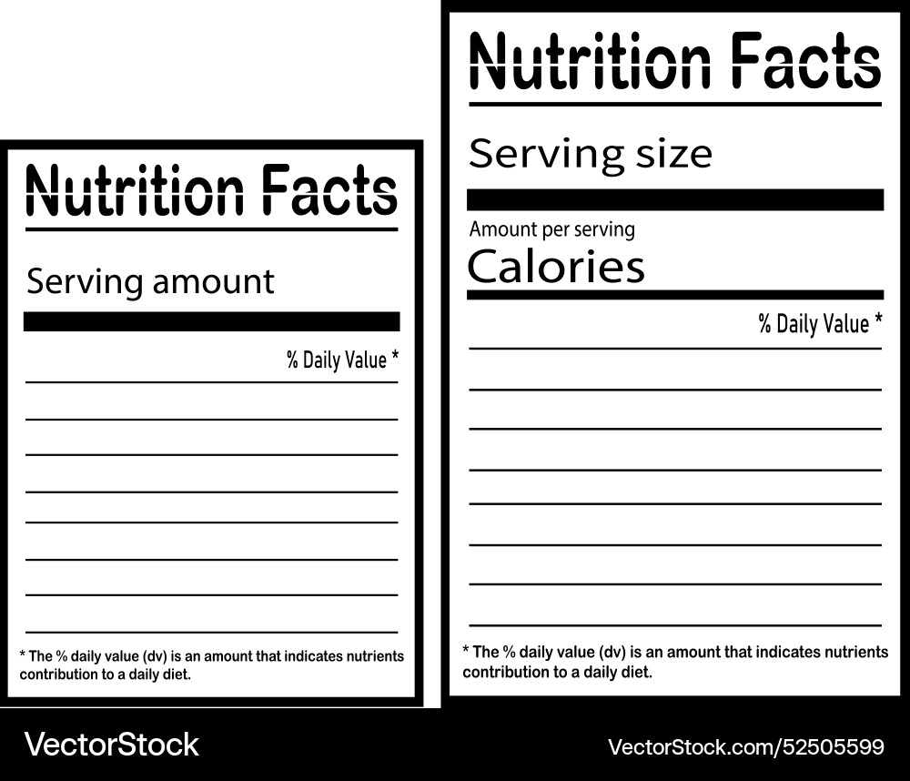 Nutrition facts Royalty Free Vector Image - VectorStock
