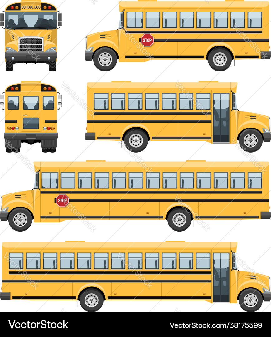 School Bus - Side View Royalty Free Vector Image