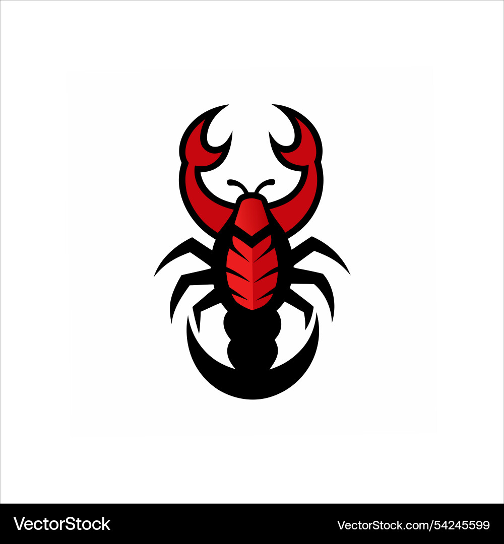 Scorpion mascot logo design on white Royalty Free Vector