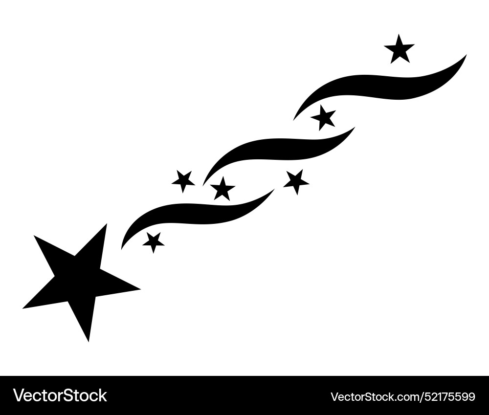 Shooting star icon falling meteorite or comet Vector Image
