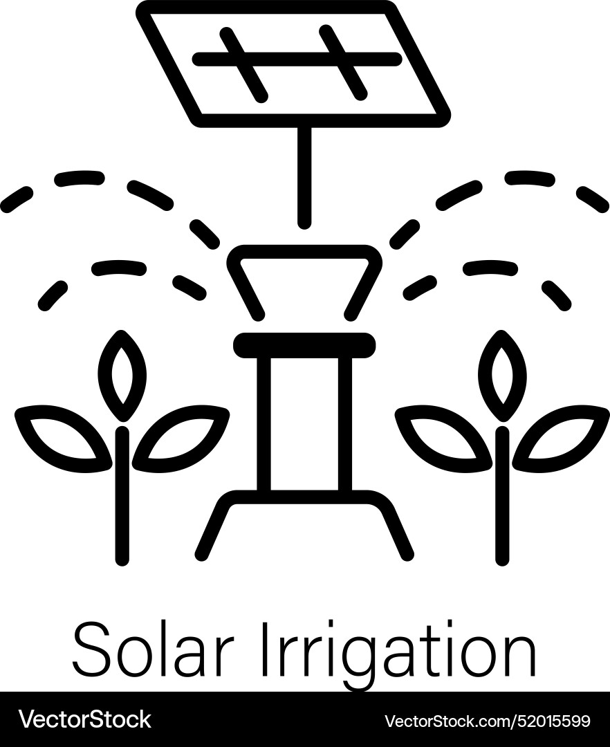 Solar irrigation Royalty Free Vector Image - VectorStock