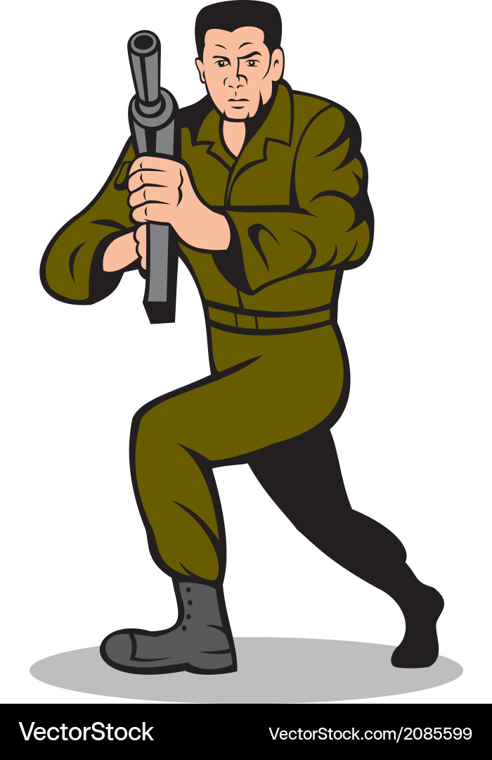 Cartoon Soldier With Gun