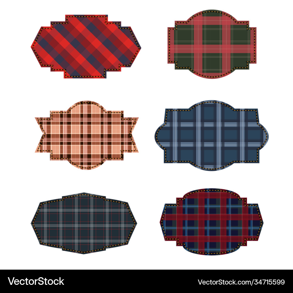Textile labels tags fabric texture isolated Vector Image