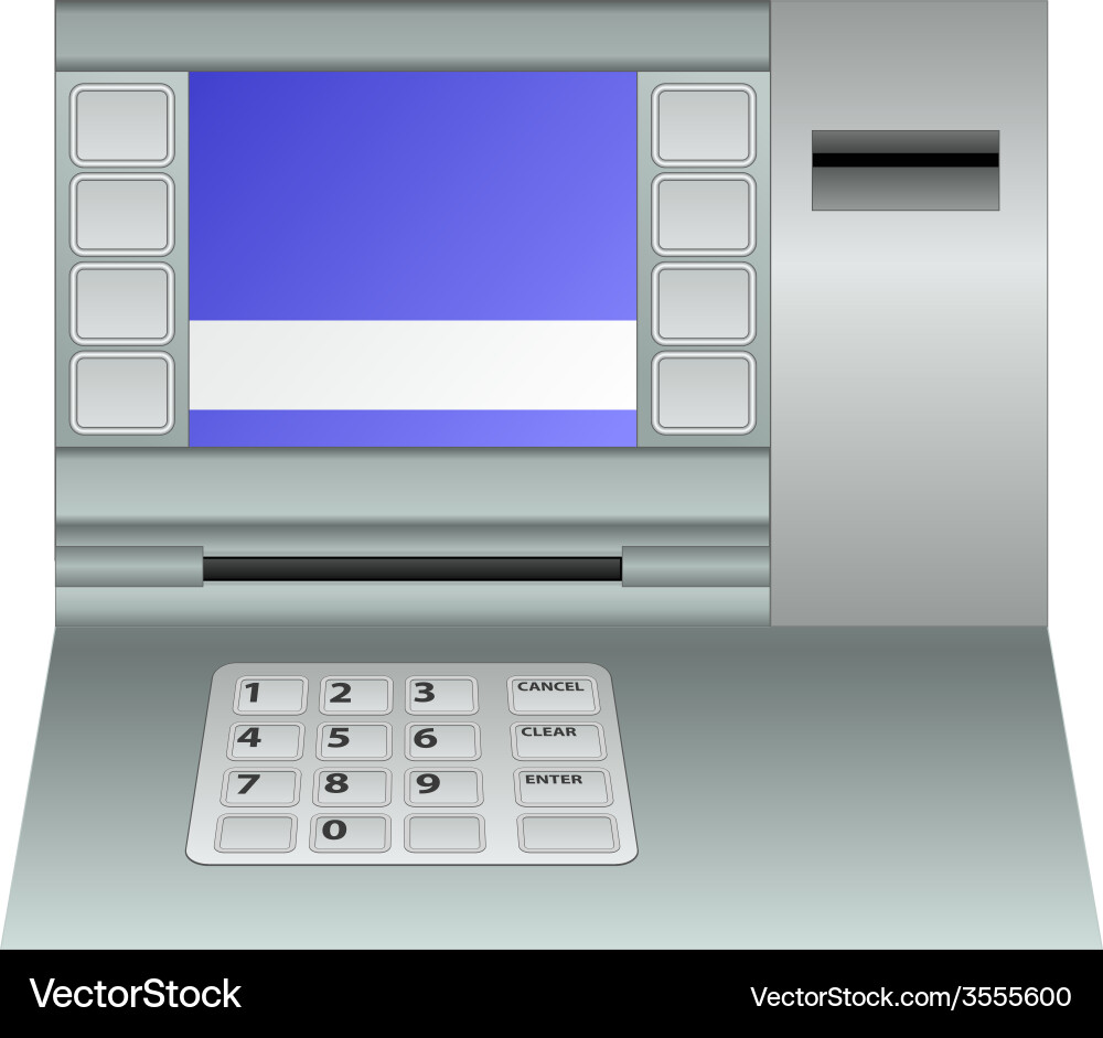 ATM Pin Pad Close-up – Royalty-Free Vector | VectorStock
