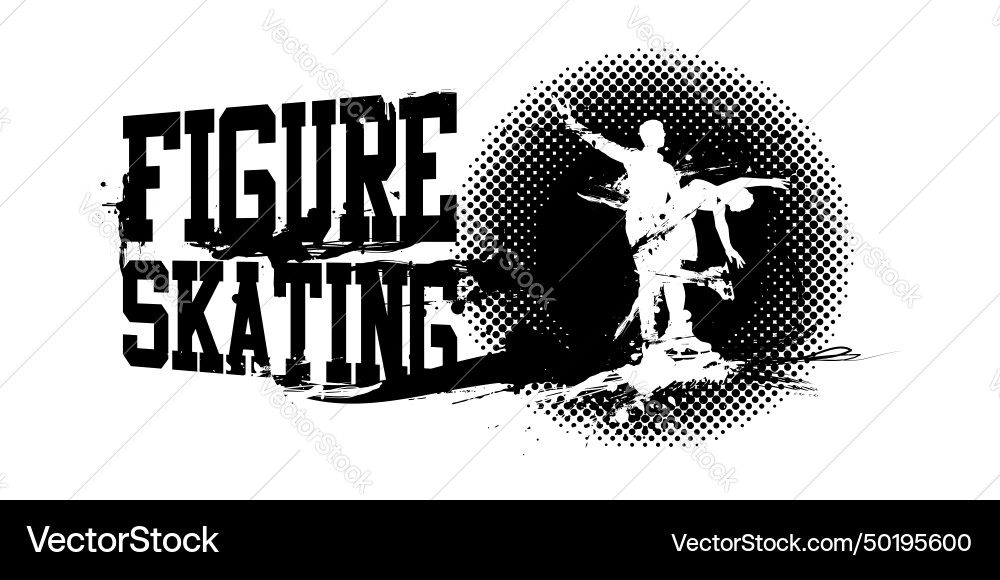 Couple figure skating banner Royalty Free Vector Image