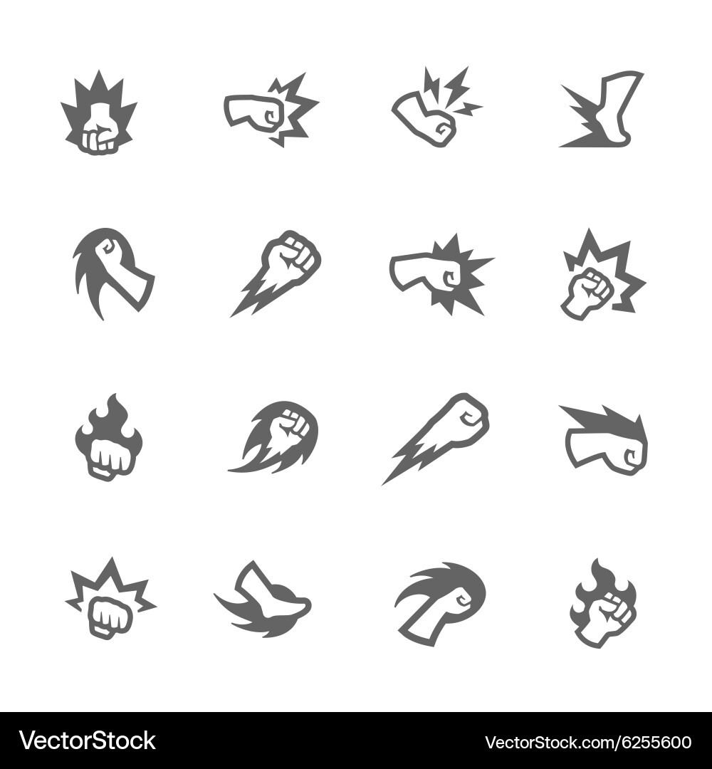 Fight icons Royalty Free Vector Image - VectorStock