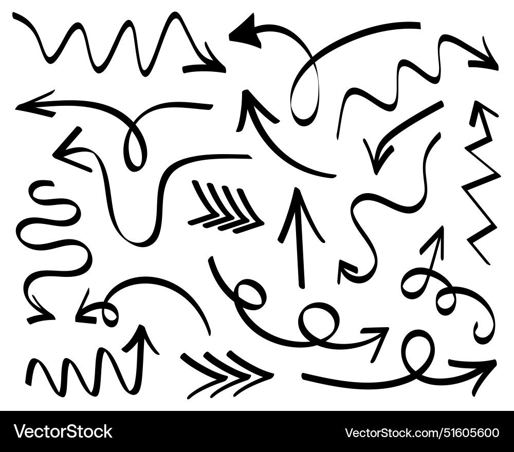 Hand-drawn arrow elements Royalty Free Vector Image