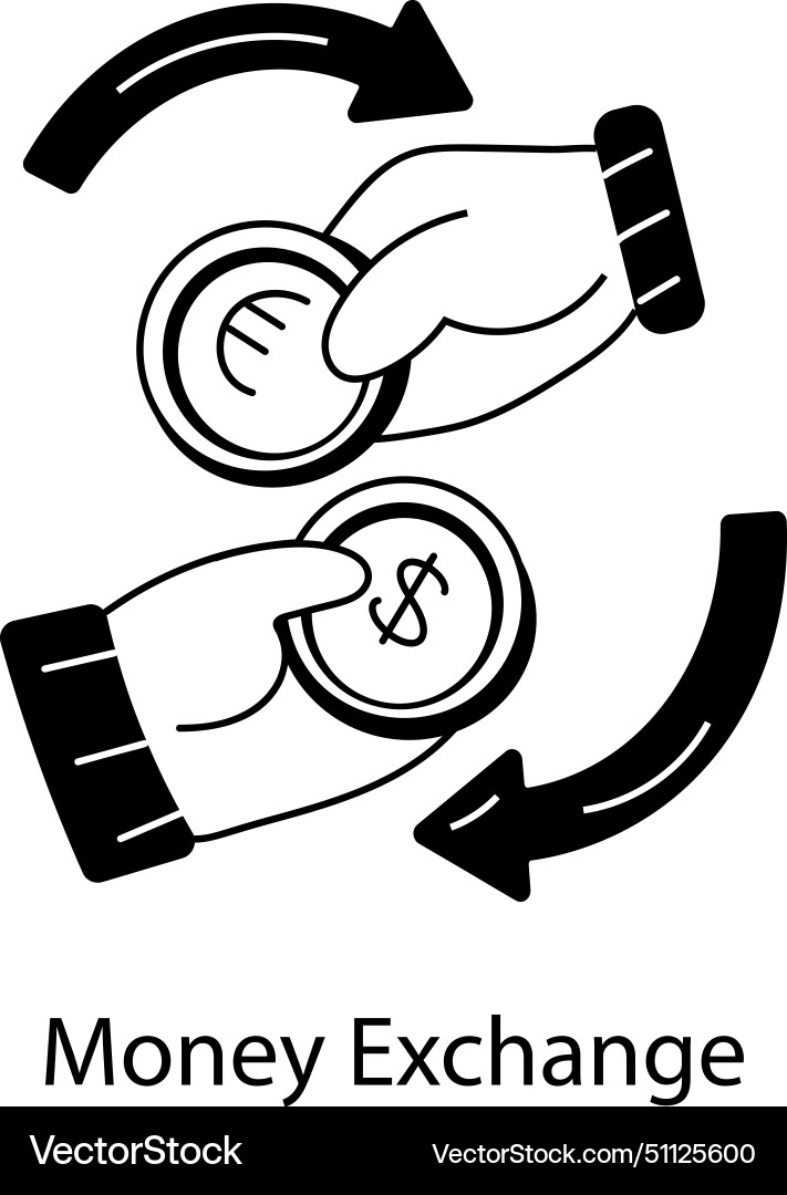 Money exchange Royalty Free Vector Image - VectorStock