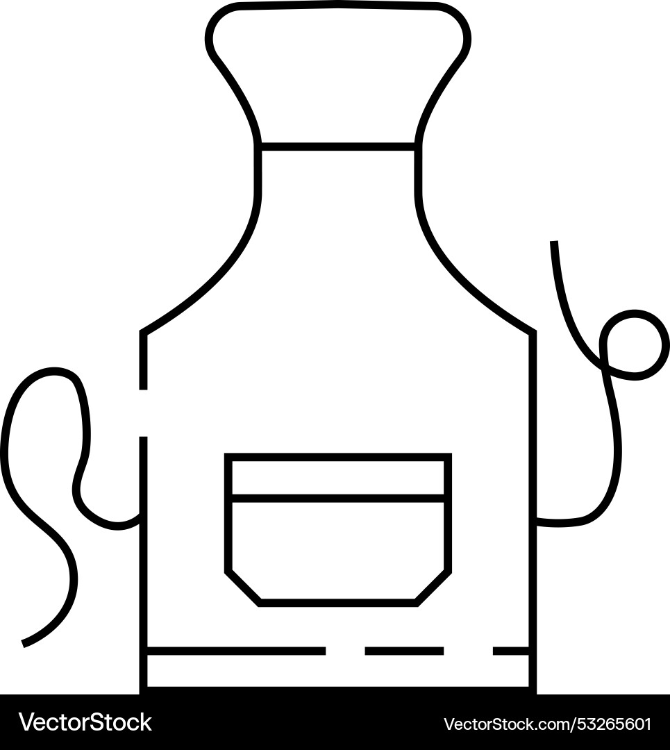Apron ppe protective equipment line icon Vector Image