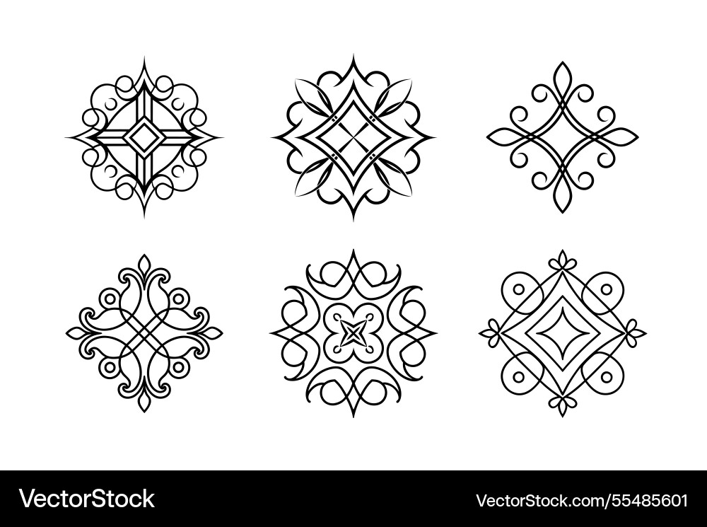 Artistic monogram ornament elements for branding Vector Image