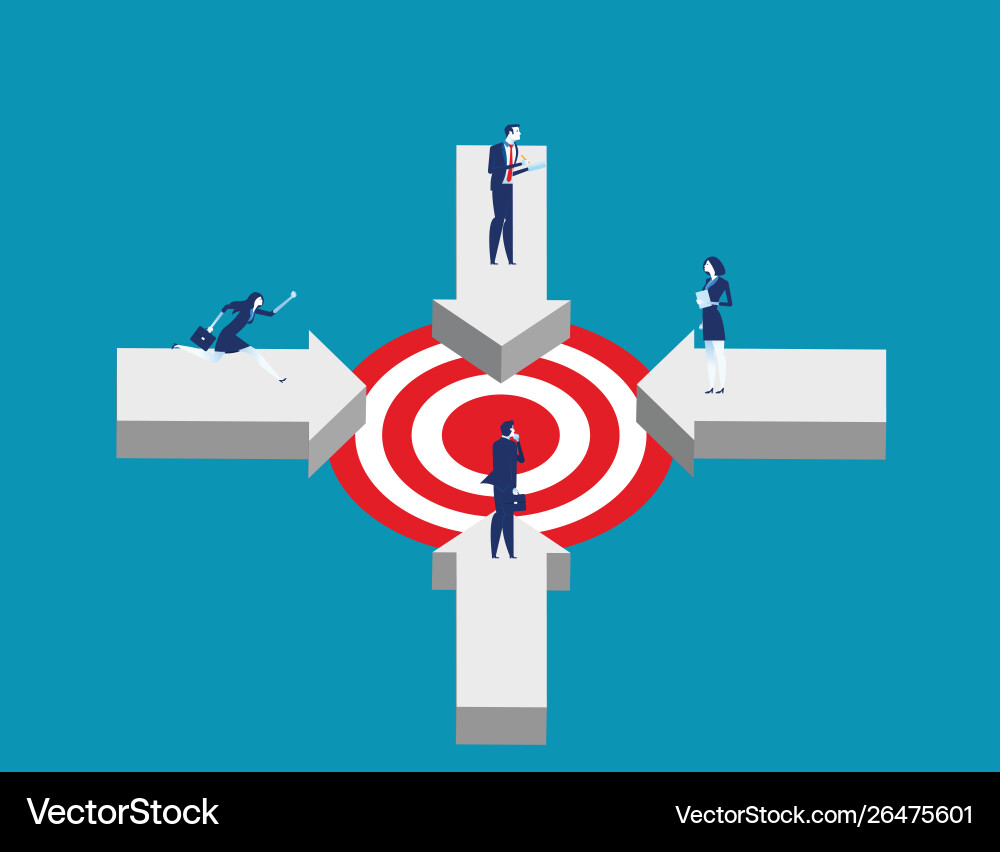Direction business people with same goal Vector Image