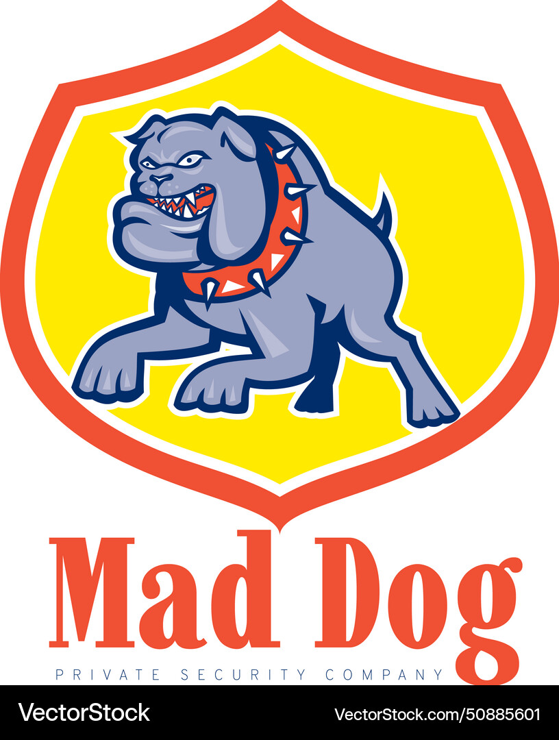 Mad dog private security agency logo Royalty Free Vector