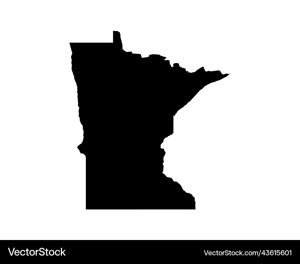 Minnesota State Map - Black and White Royalty Free Vector