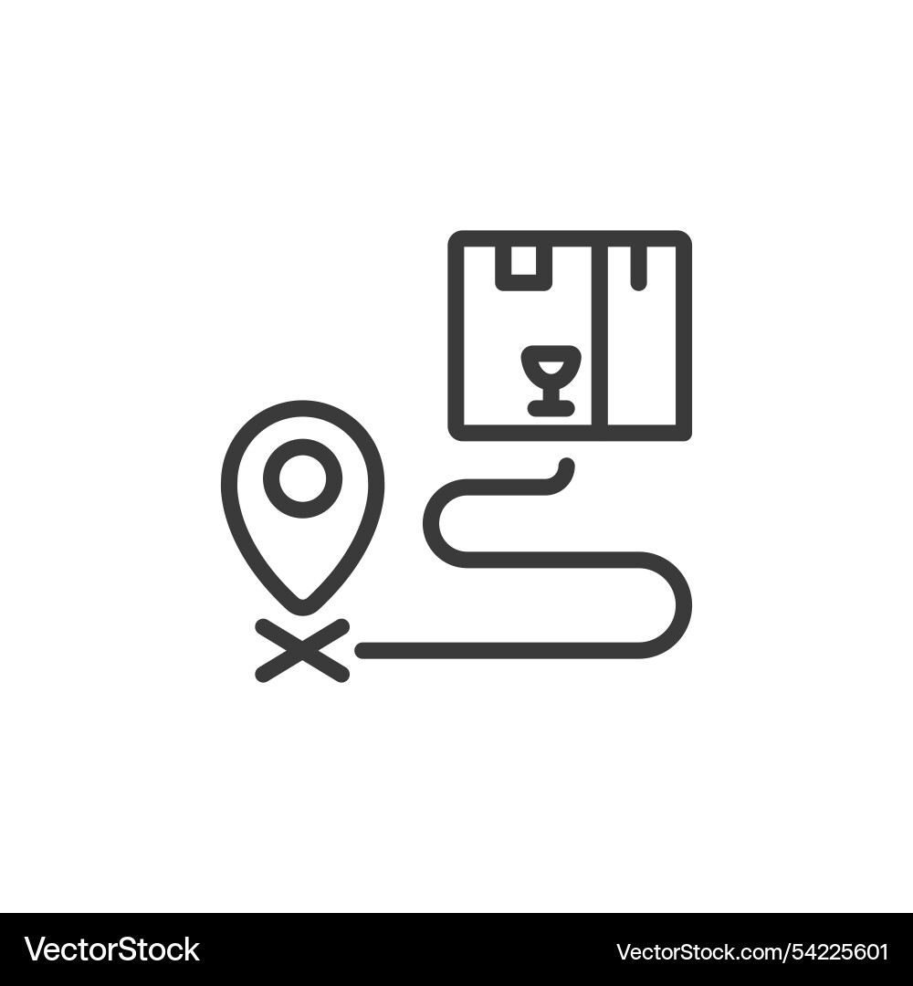 Parcel delivery destination icon in line design Vector Image