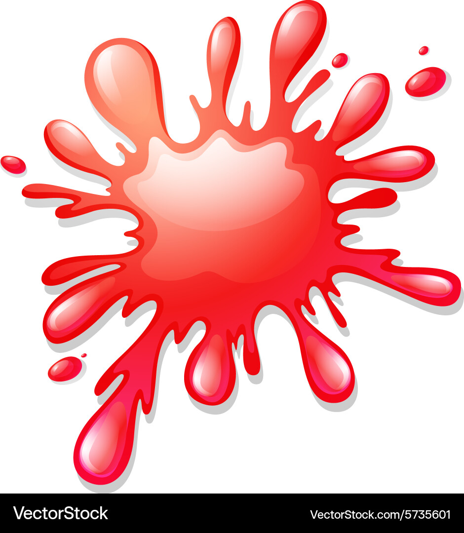 Red color splash on white Royalty Free Vector Image