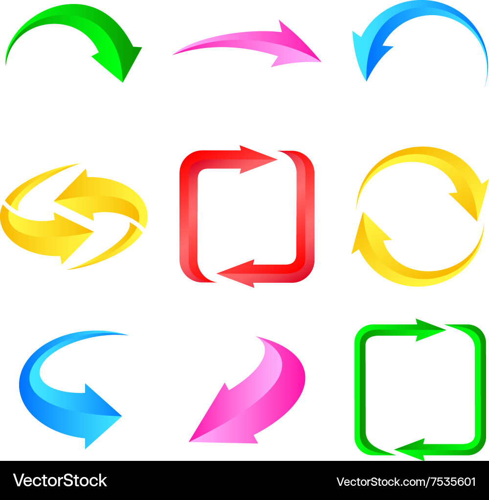Set of colorful arrows Royalty Free Vector Image