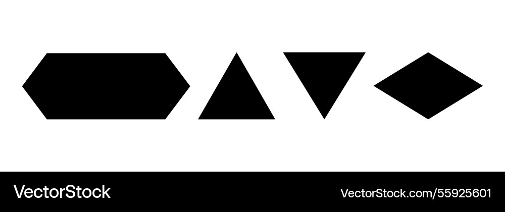 Simple geometric shapes set against a white Vector Image