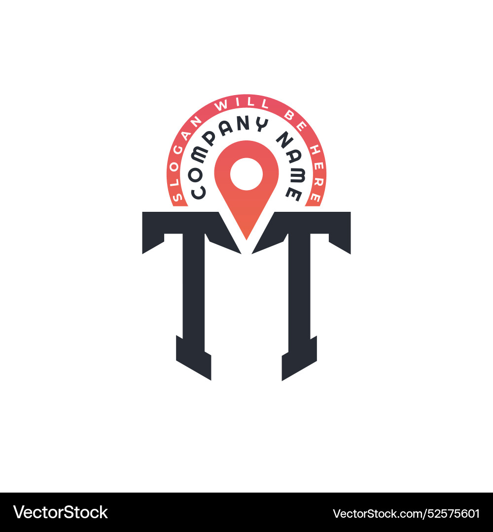 Tt location logo design for human resources Vector Image
