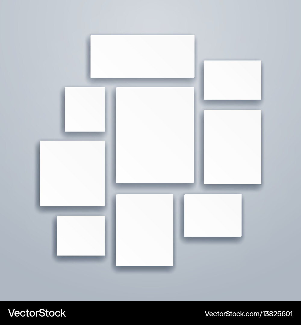 White 3D Canvas Frames Mockups Royalty Free Vector Image