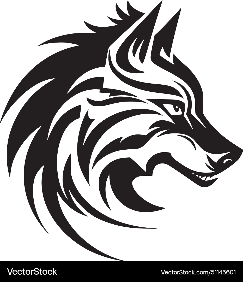 Wolf - minimalist and flat logo Royalty Free Vector Image