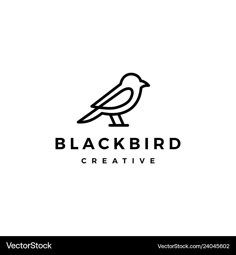 Bird Line Art Logo Icon Royalty Free Vector Image