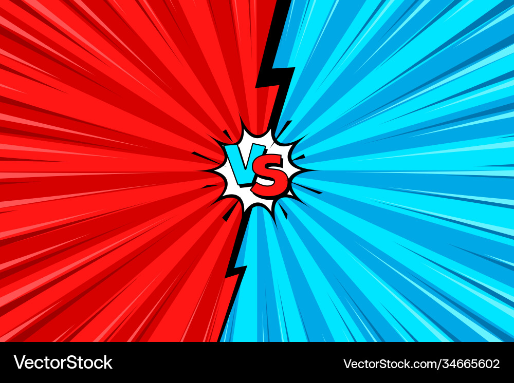 Cartoon comic background fight versus comics Vector Image