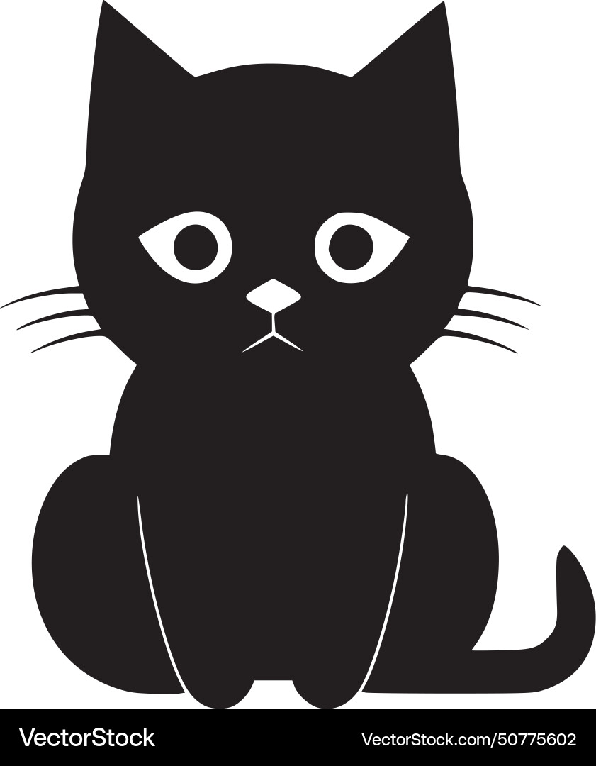 Cat - black and white isolated icon Royalty Free Vector