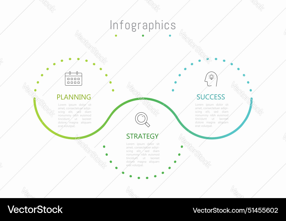 Infographic 3 options design elements Royalty Free Vector