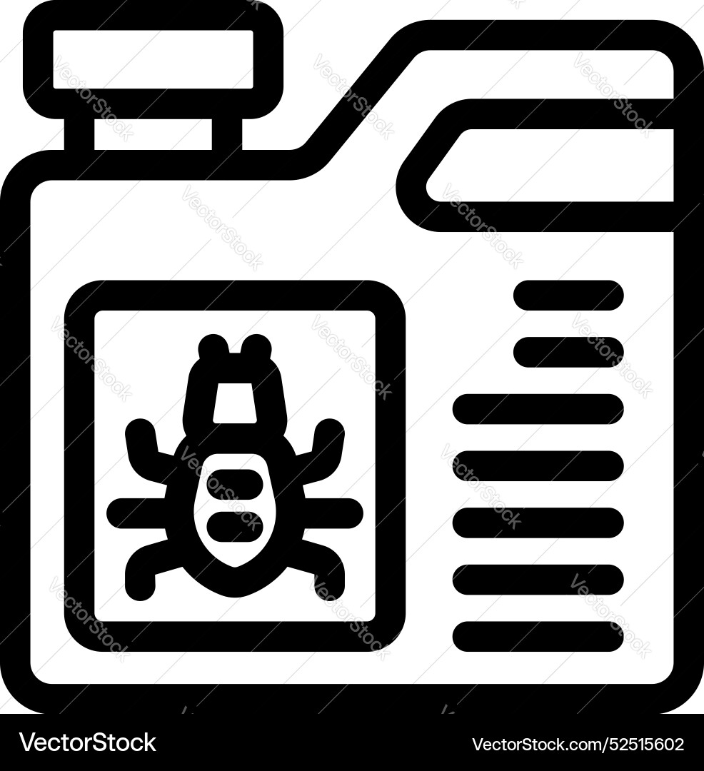 Insecticide bottle showing a dead bug for pest Vector Image