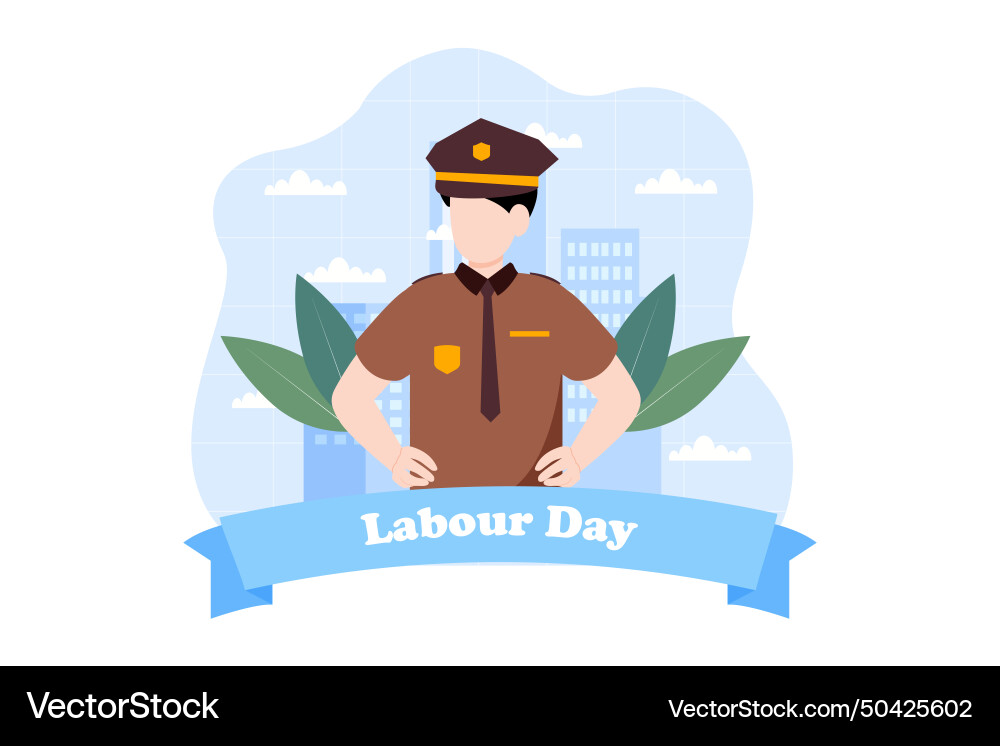 Labour day flat design Royalty Free Vector Image