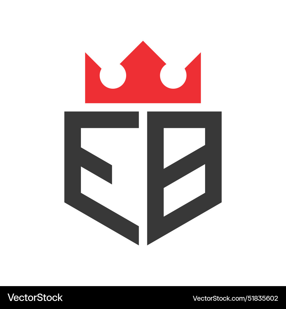Letter eb crown logo crown on letter eb logo Vector Image