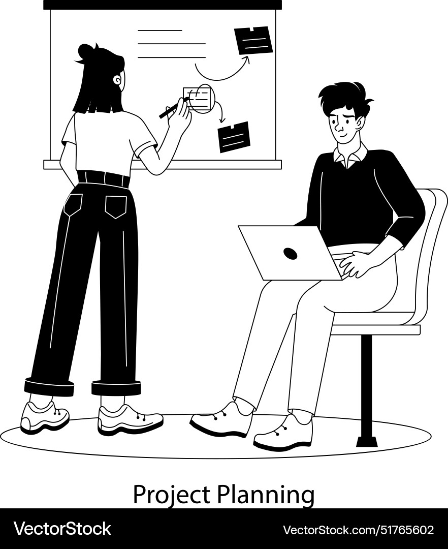Project planning Royalty Free Vector Image - VectorStock