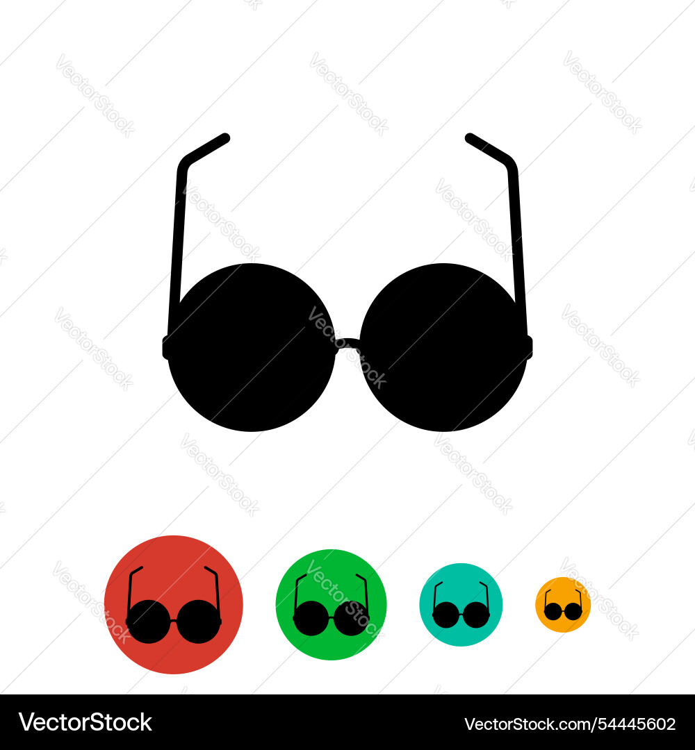 Reading glasses black icon with round lenses Vector Image