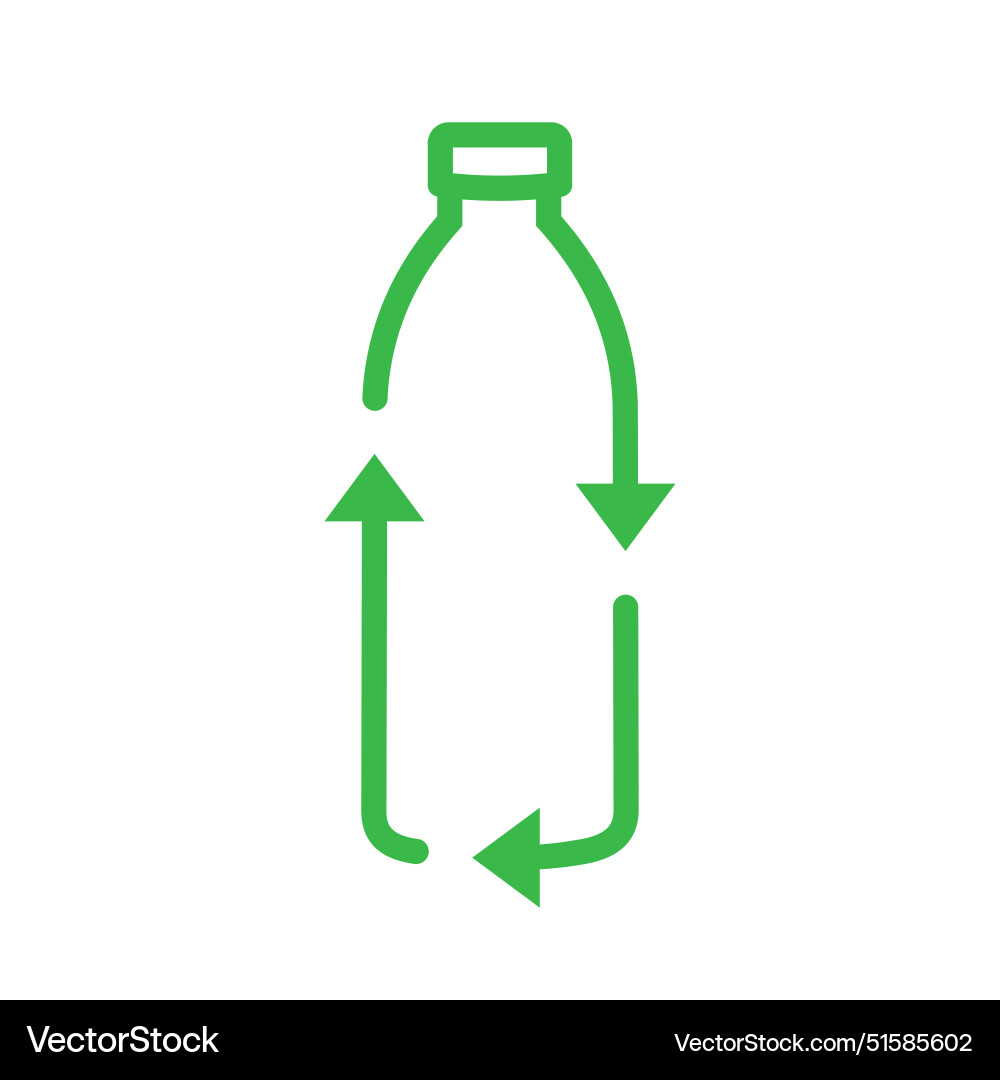 Recycle plastic logo icon or pet bottle recycling Vector Image
