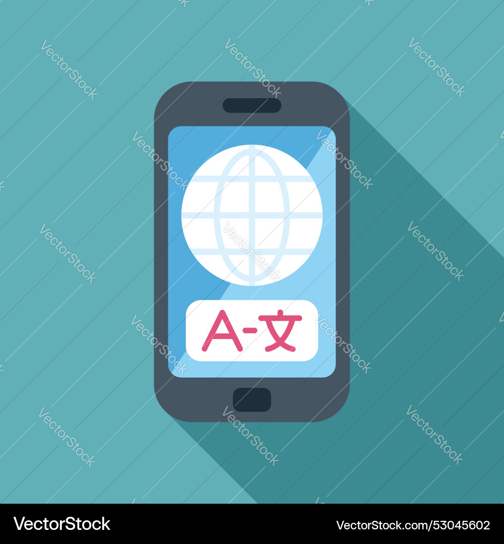 Smartphone Displaying Language Translation App Vector Image