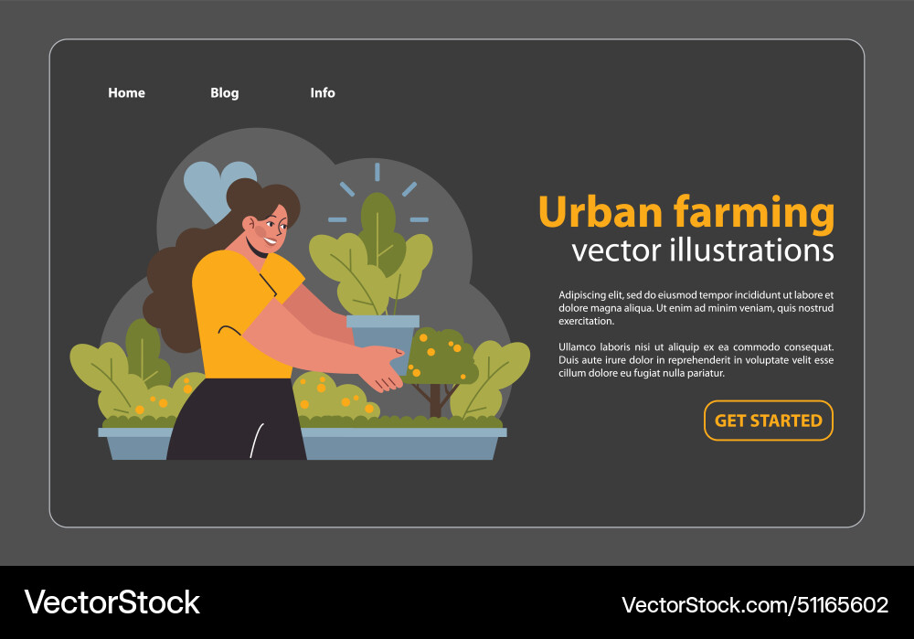 Urban farming concept flat Royalty Free Vector Image