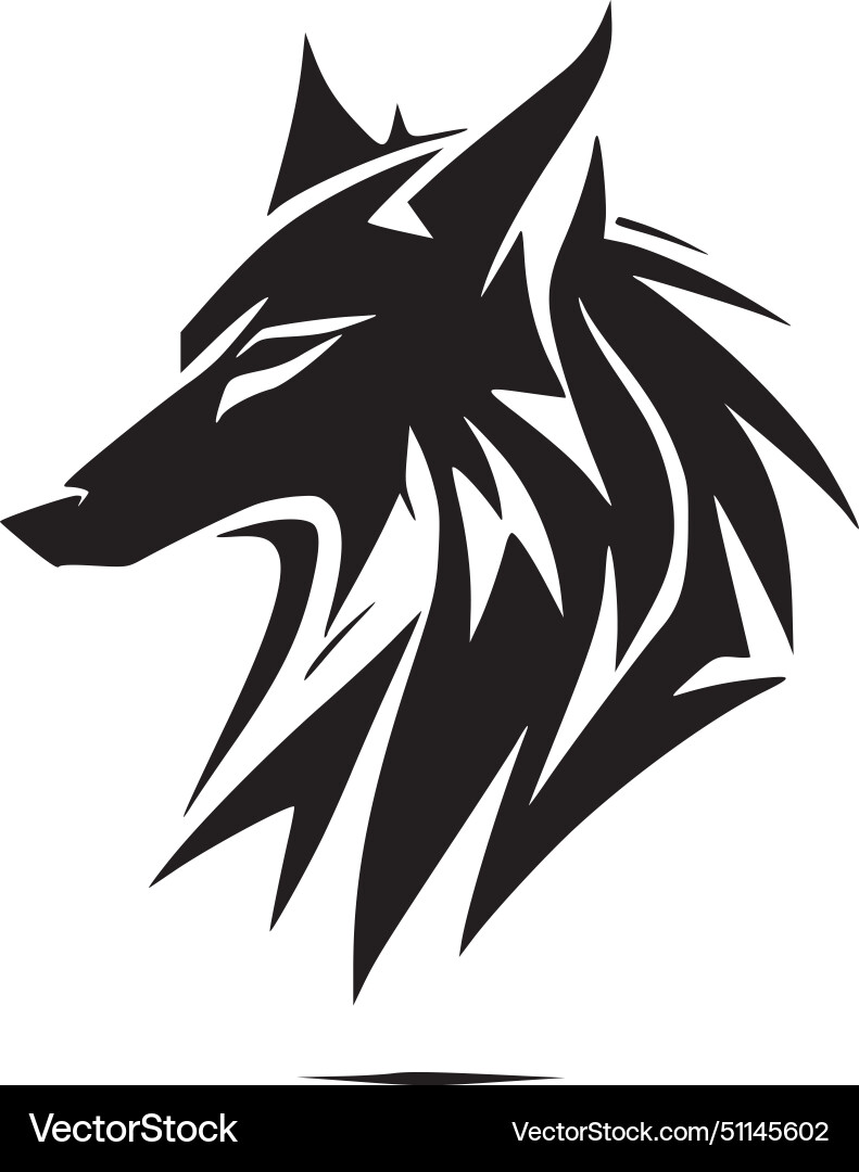 Wolf - black and white isolated icon Royalty Free Vector