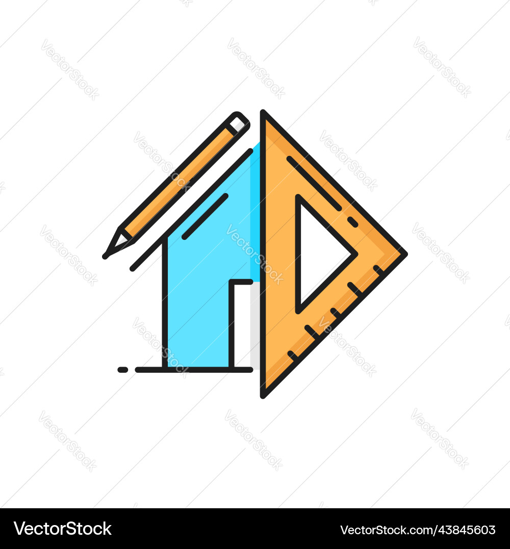 Architect development and interior design icon Vector Image