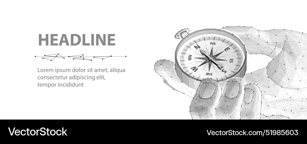 Compass in digital hand business strategic Vector Image