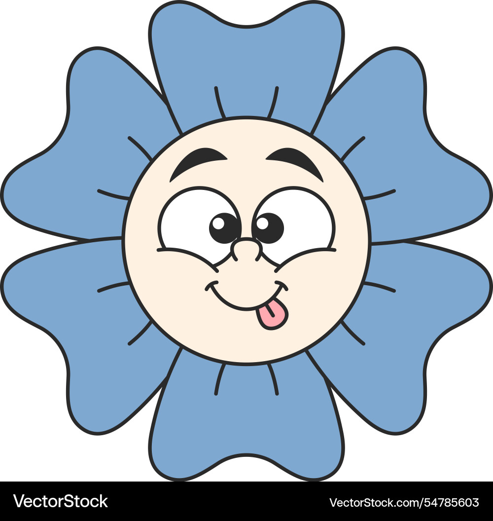 Crazy daisy flower zany mascot Royalty Free Vector Image