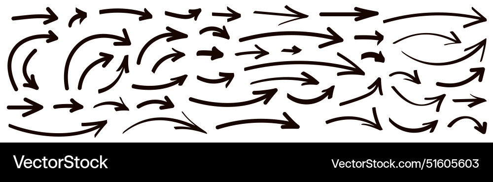 Curved arrow collection Royalty Free Vector Image