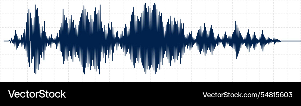 Dark blue seismic activity diagram plotted Vector Image